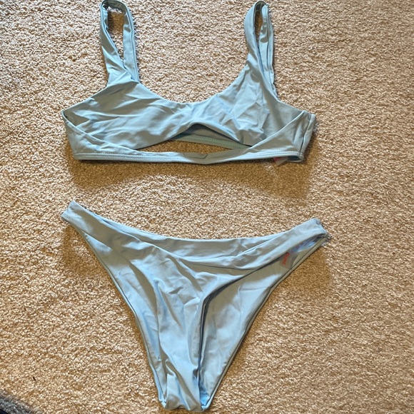 Swim | Romwe Sea Foam 2 Piece Open Underboob Bathing Suit | Poshmark